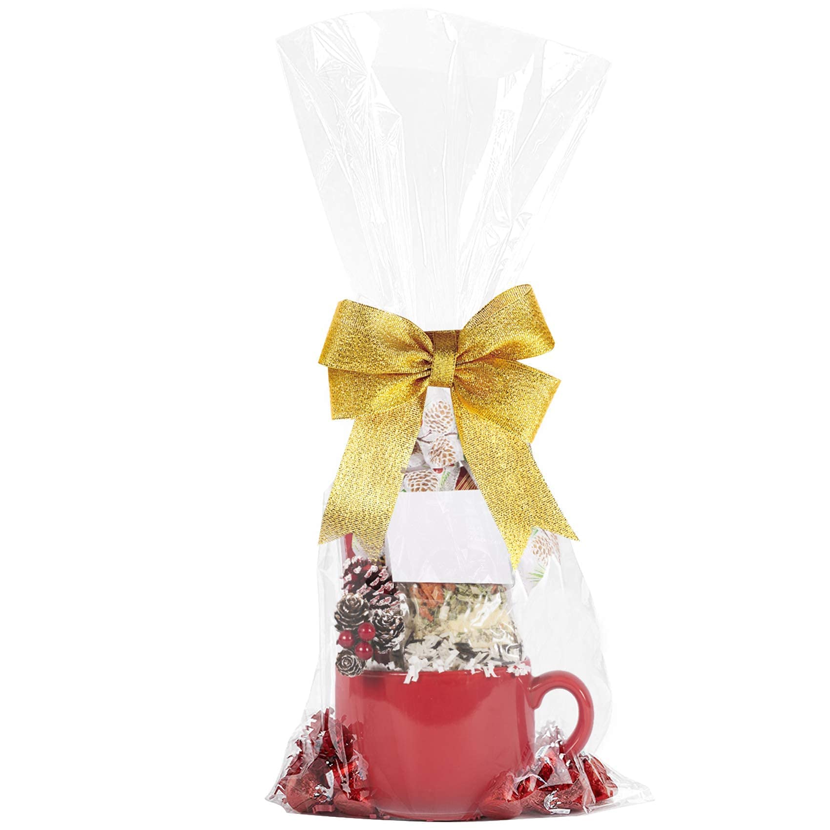 Amazon.com: Morepack 10x20 Inches Cellophane Bags,Clear Cellophane Gift ...
