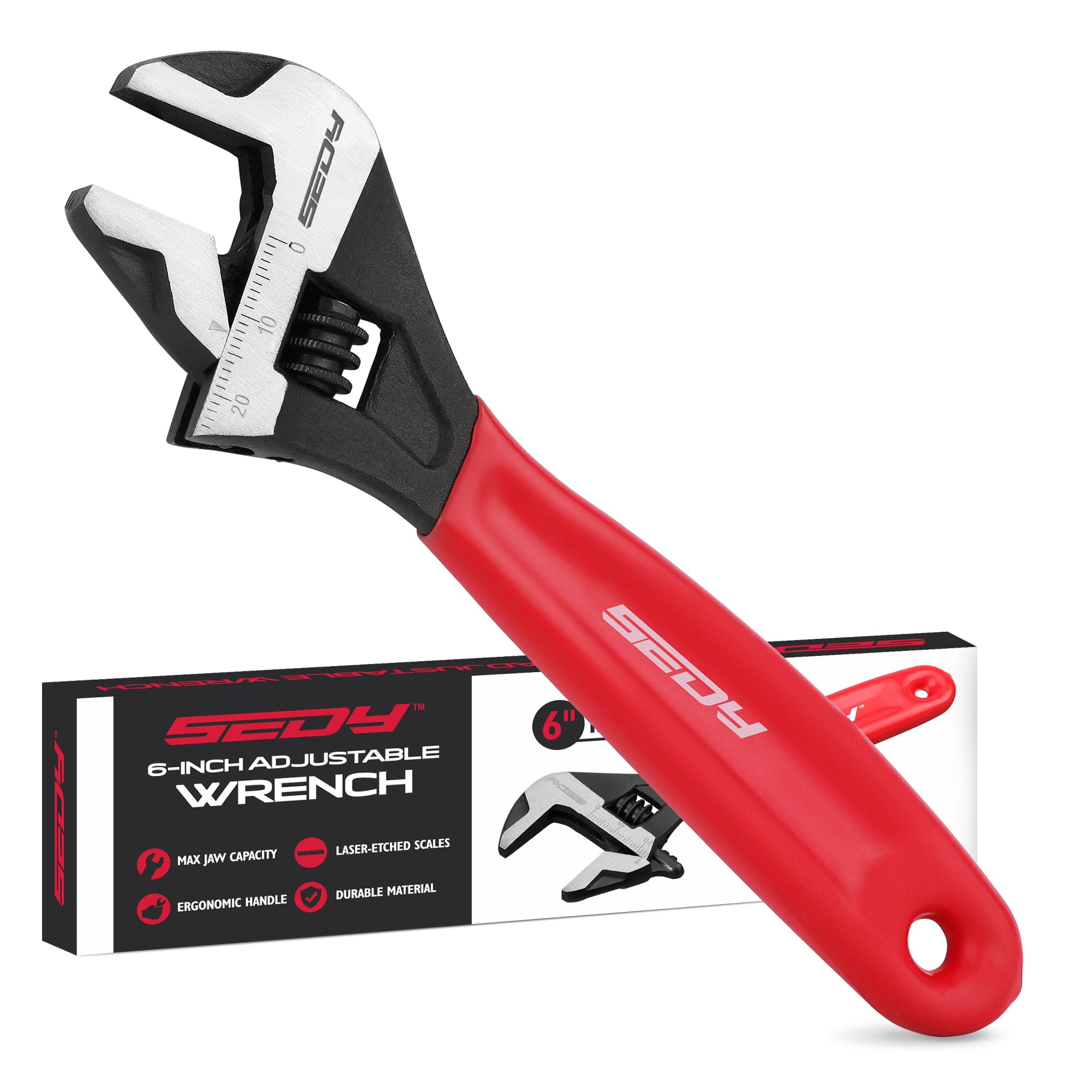 Snapklik.com : 6 Adjustable Wrench Pipe Spanner: Wide Jaw Black Oxide ...