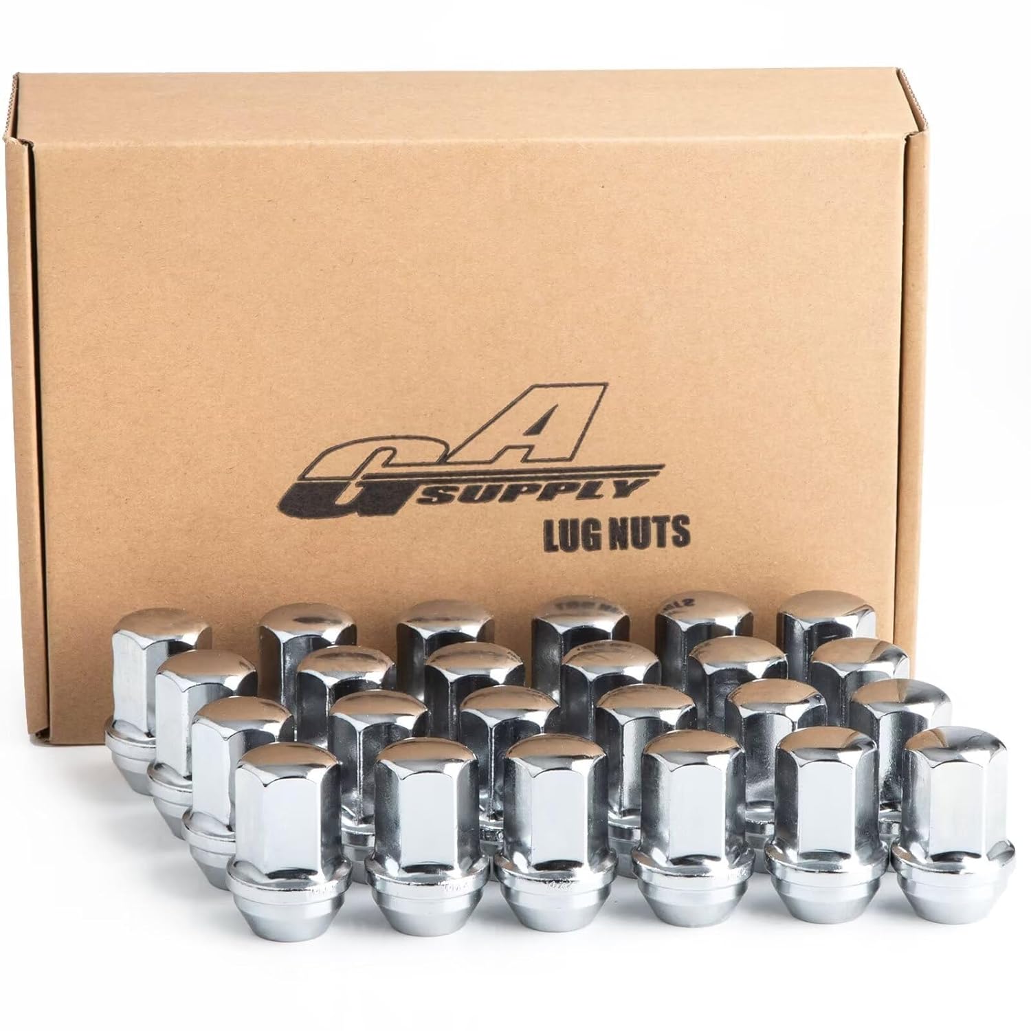 GAsupply 24pcs 14x1.5 Lug Nuts Chrome, 1.8 Inch 45mm Length, 7/8" 22mm ...