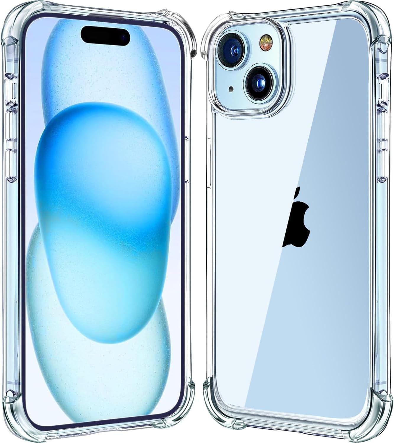 Melomon Clear Case for iPhone 15 (6.1-Inch), with Shockproof Airbag ...