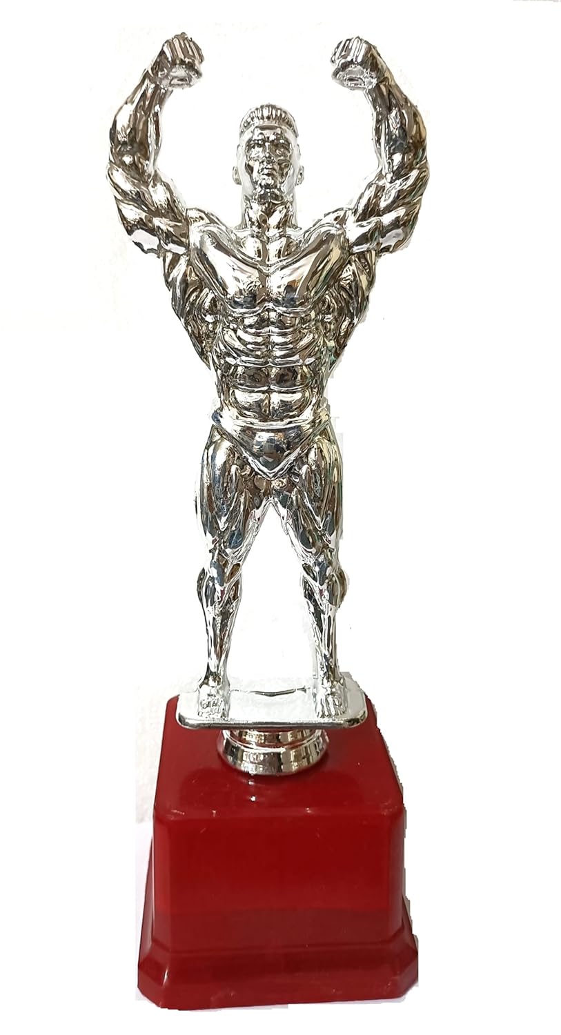 TMW Sliver Paint Bodybuilder Trophy and Award for Runner up : Amazon.in ...