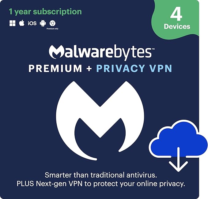Amazon.com: Malwarebytes Premium + Privacy VPN bundle | 1 Year, 4 ...