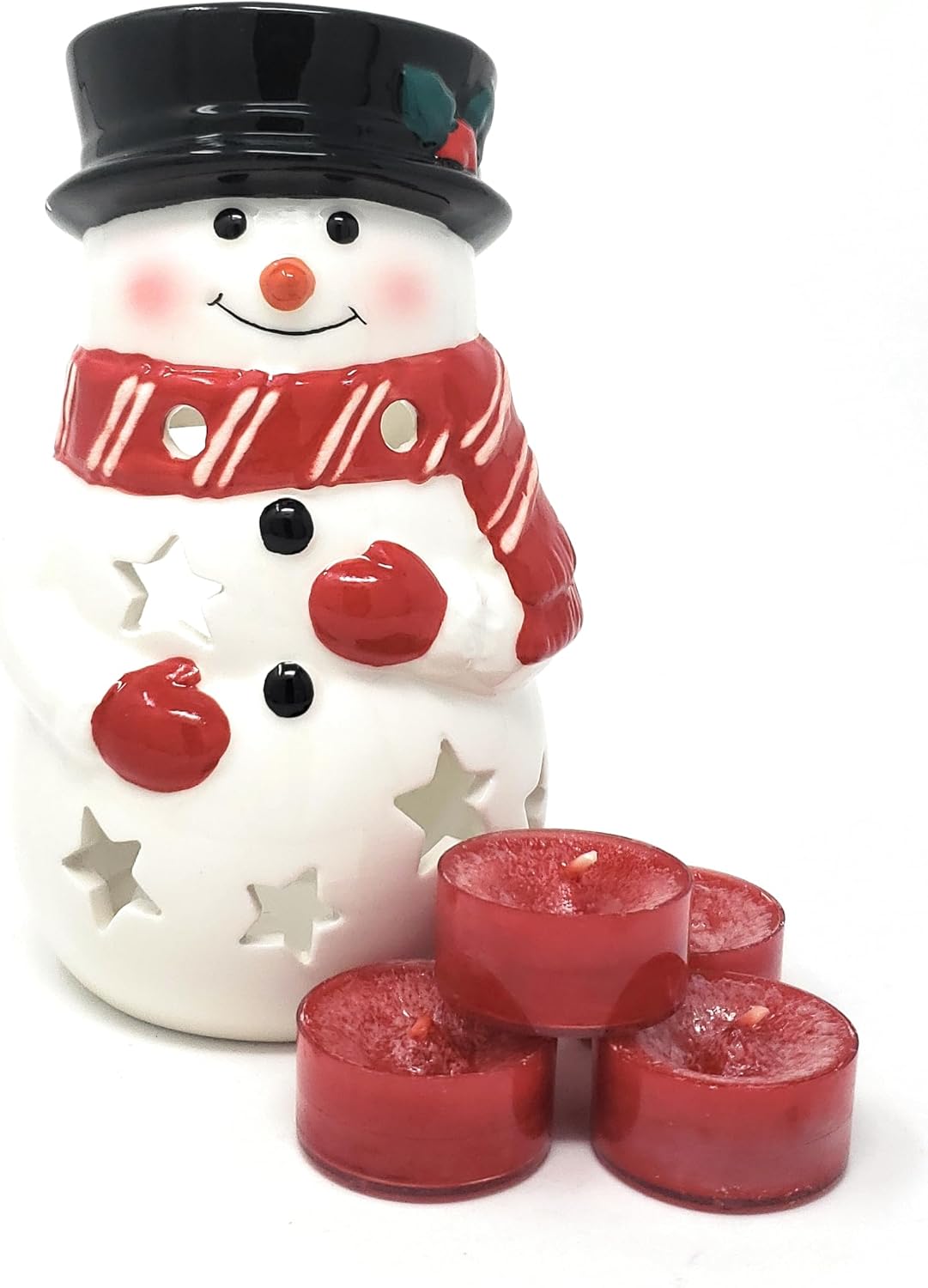 Amazon.com: Yankee Candle Snowman Candle Holder - Ceramic Tea Light ...