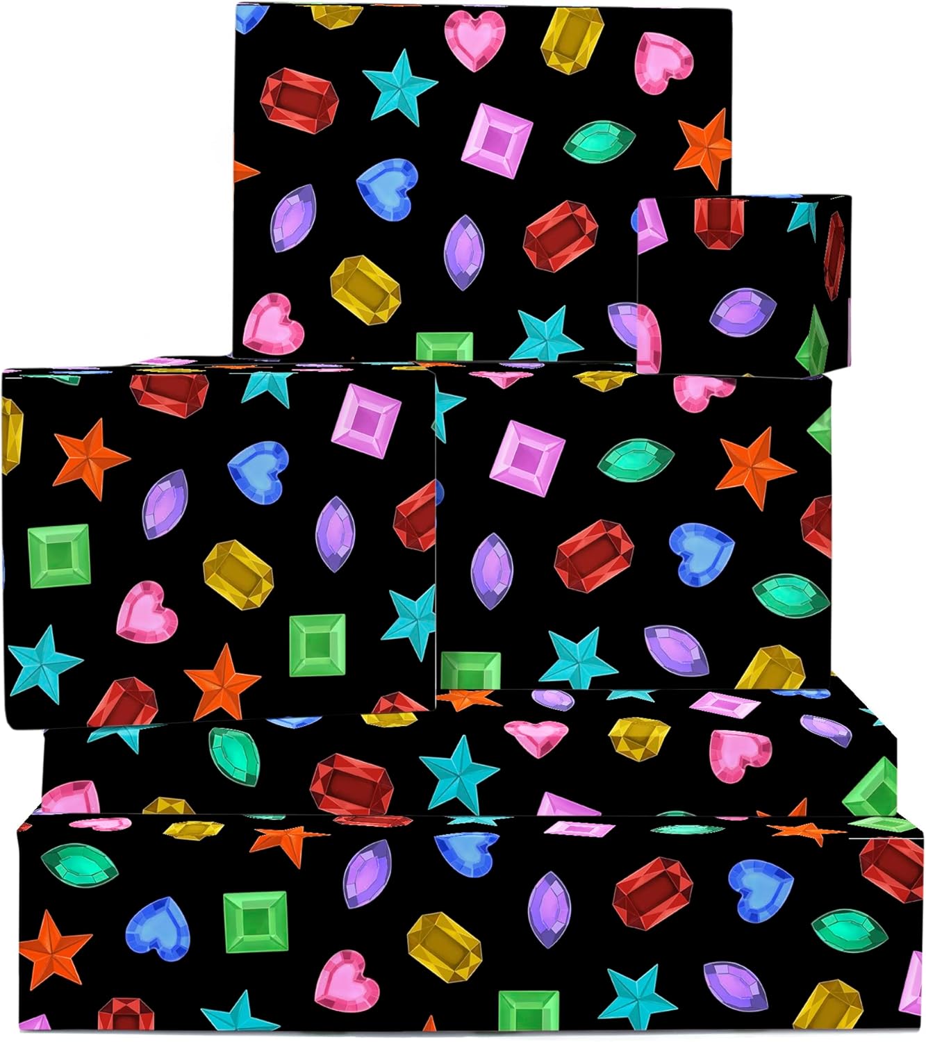 Amazon.com: CENTRAL 23 Black Wrapping Paper - 6 Gift Wrap Sheets ...