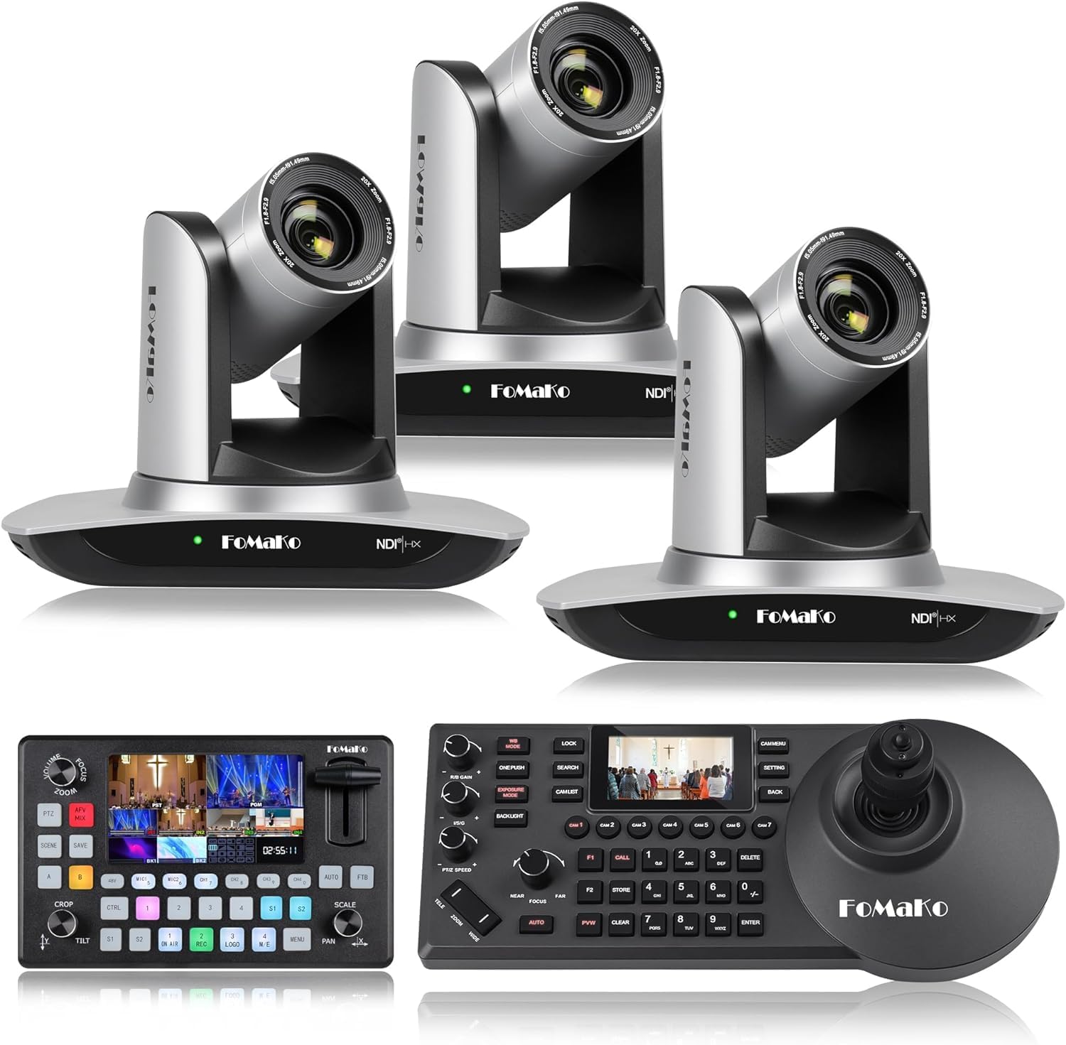 Amazon.com : FoMaKo NDI Camera AI Auto Tracking HDMI PTZ Camera 20x ...