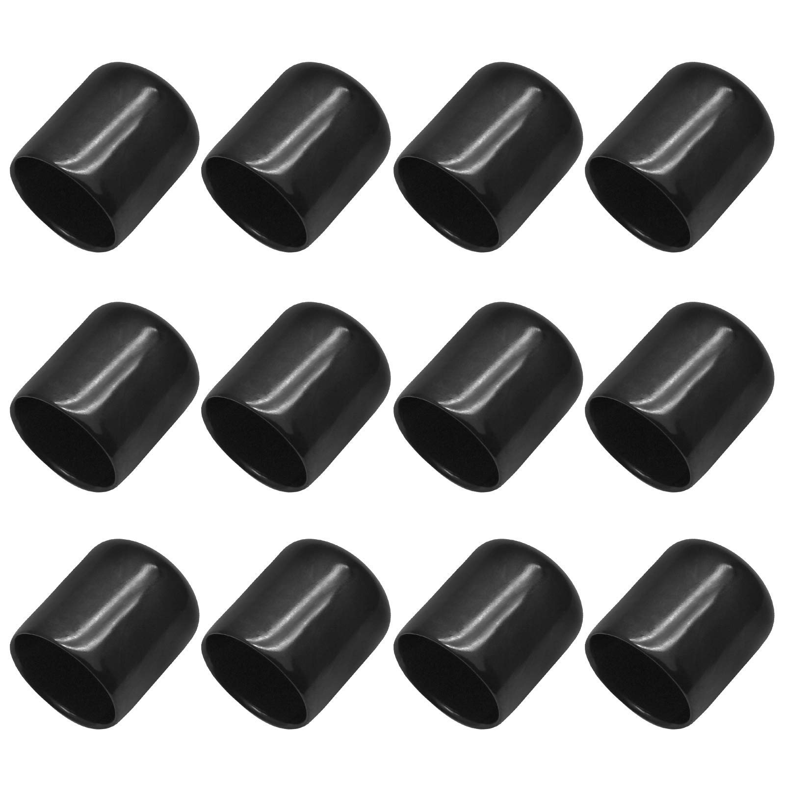 Bonsicoky 12Pcs Round Rubber End Caps 7/8" (22mm) Vinyl Flexible Bolt ...
