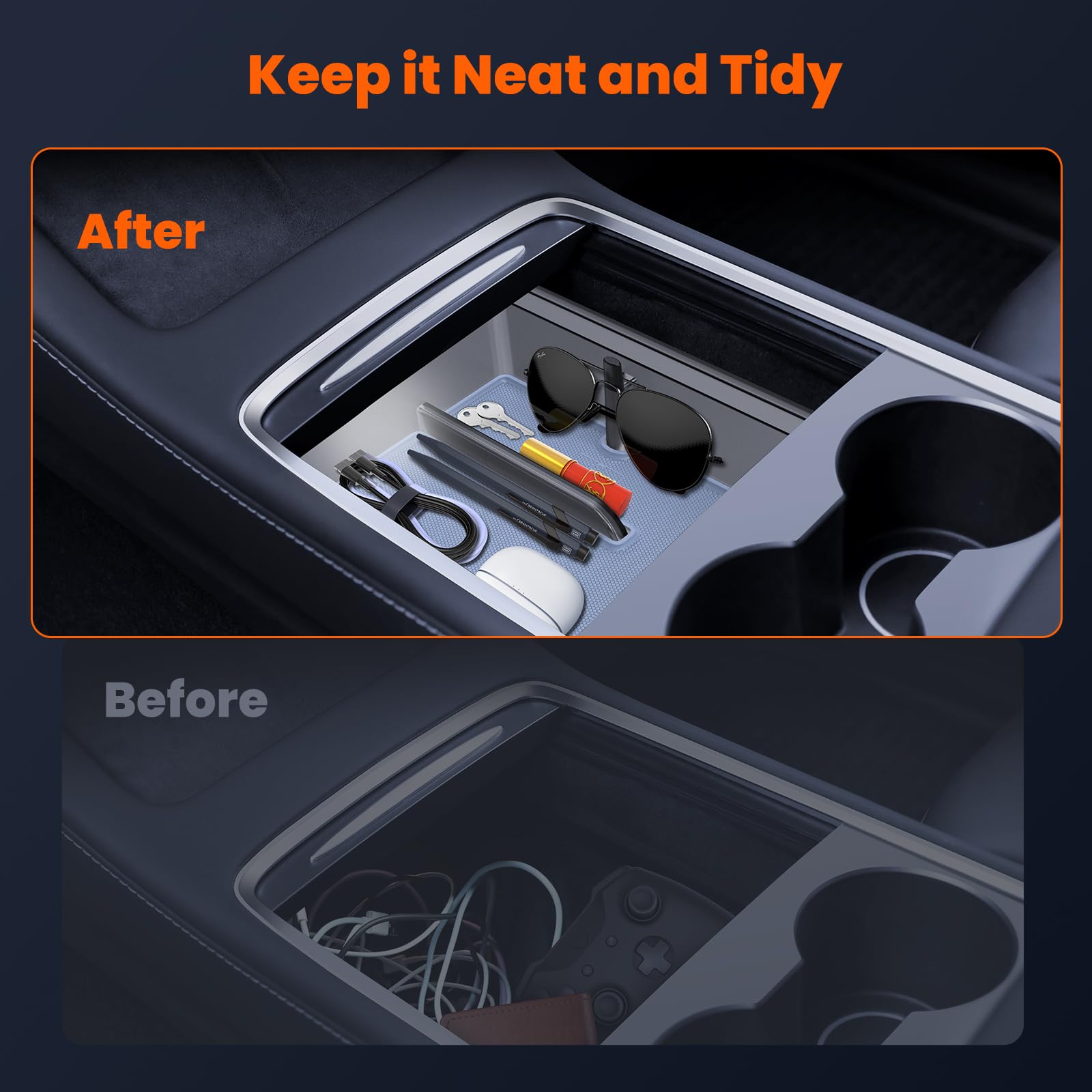 Snapklik.com : For Tesla Model Y/3 Center Console Organizer Tray ...