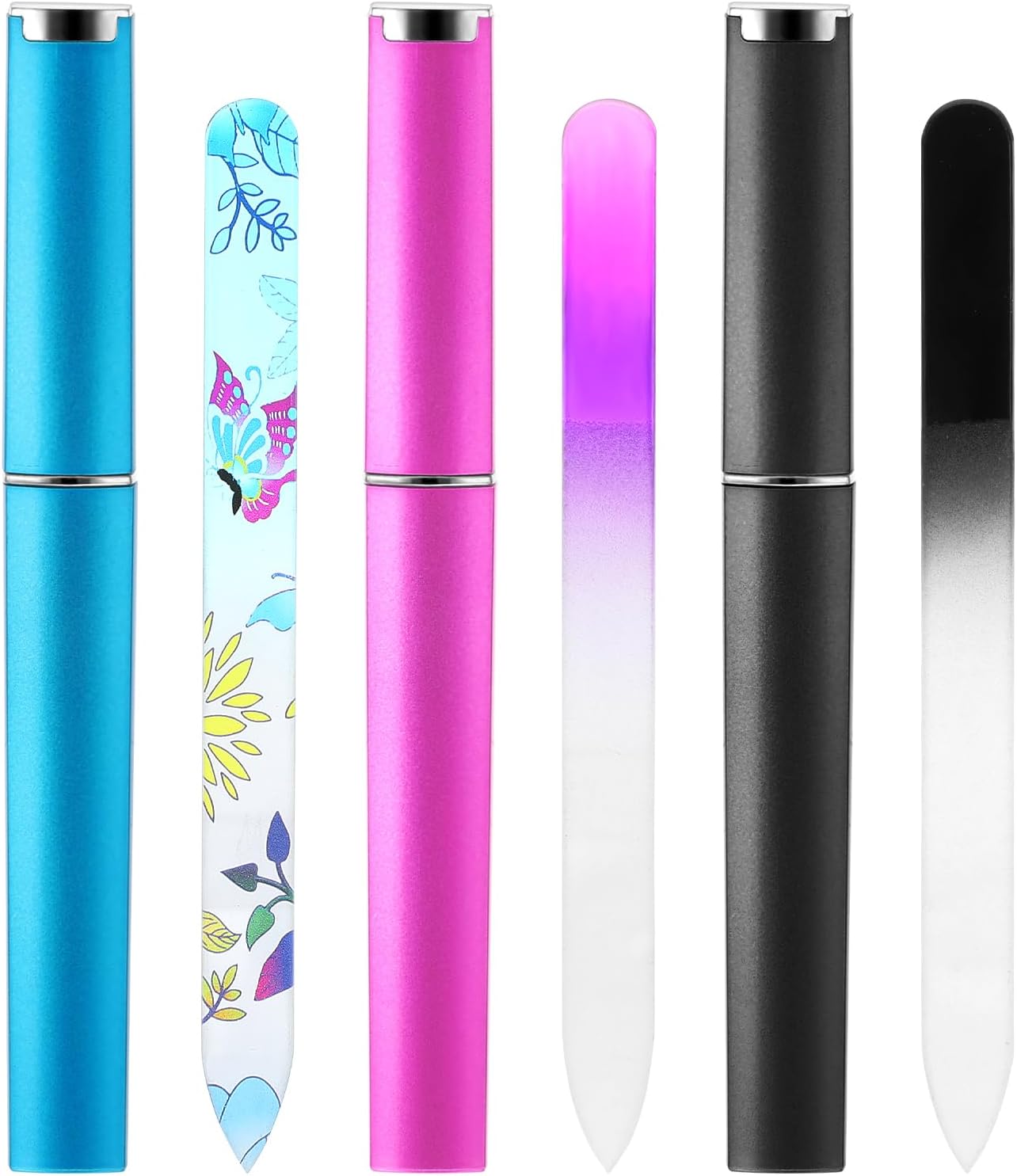 PEOVLVN 3 Pack Glass Nail Files for Natural Nails, Glass Nail File with ...