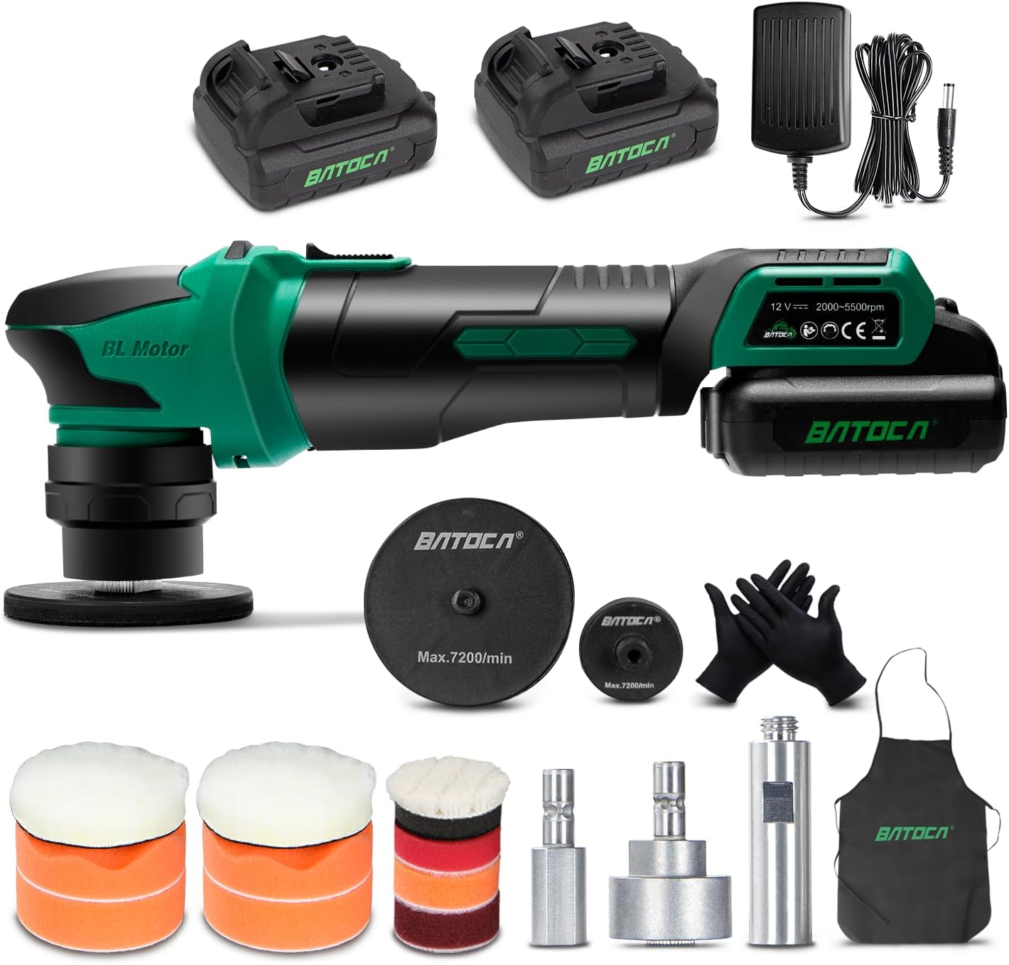 BATOCA S4 Cordless Rotary & DA Polisher Kit for Interior & Exterior Car ...