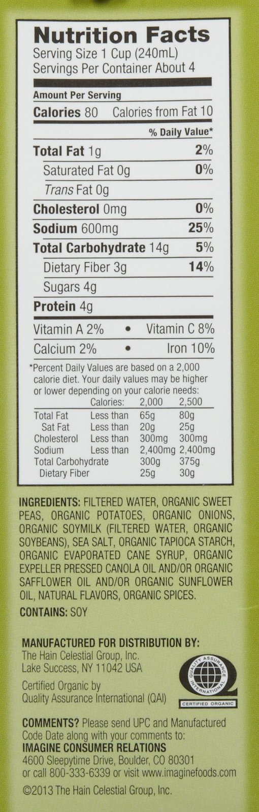 Snapklik.com : Imagine Organic Creamy Sweet Pea Soup