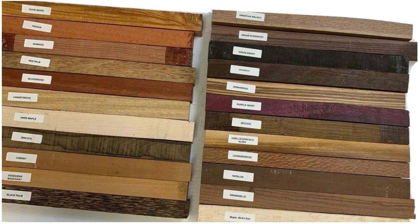 Amazon.com: 23 Pack Set, Mixed Exotic Hobby Wood, Turning Blanks 1" X 1 ...