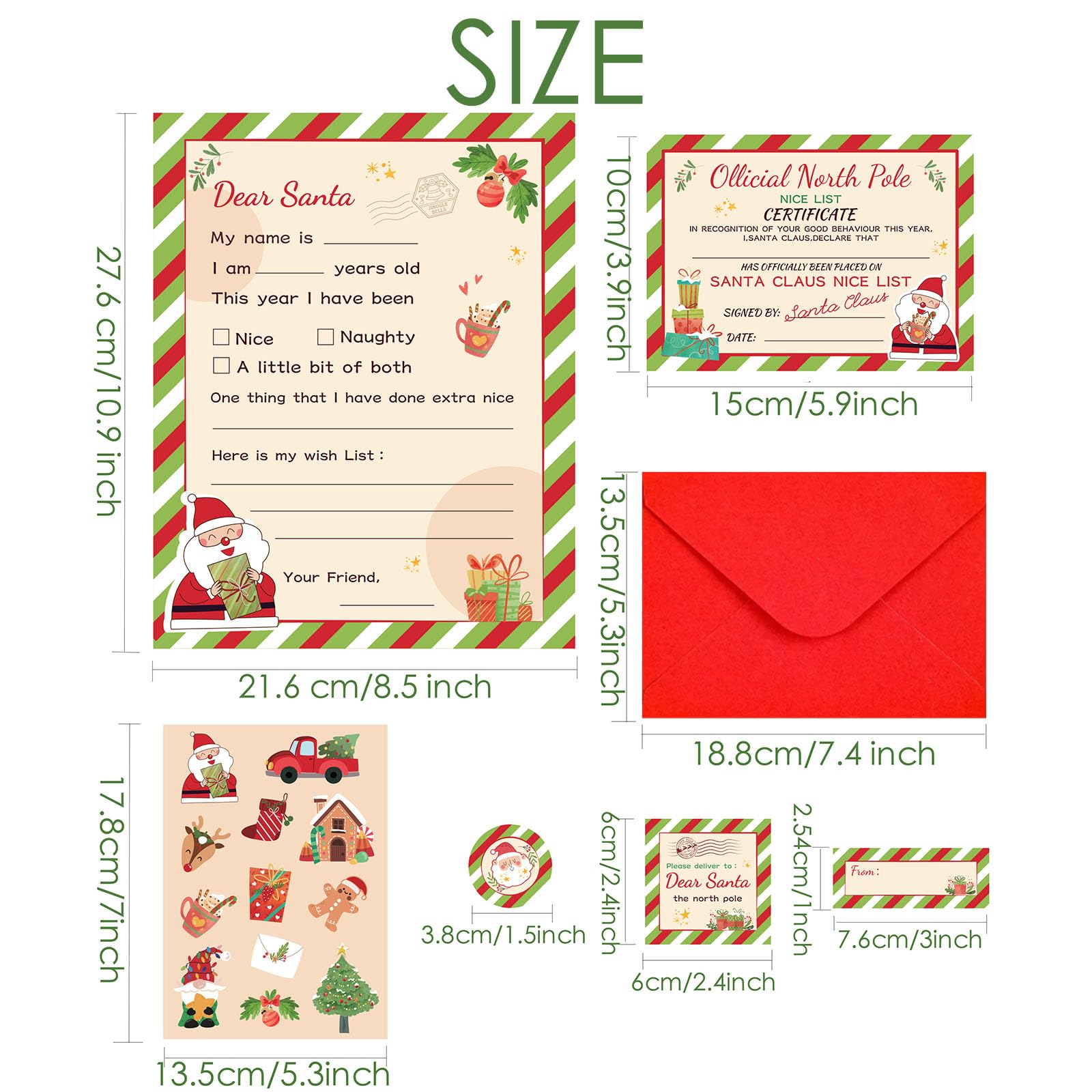 Snapklik.com : Official Letter To Santa Kit 8 Sets - 5 X 7” Fill In The ...