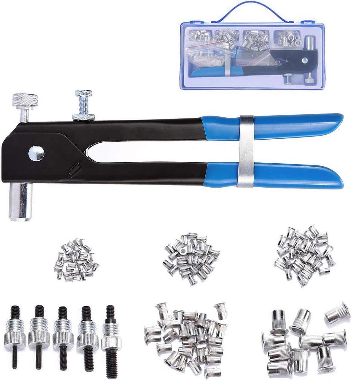 136pcs Rivet Nut Tool Kit Rivnut Tool Blind Nut Rivet Gun kit Wrench ...