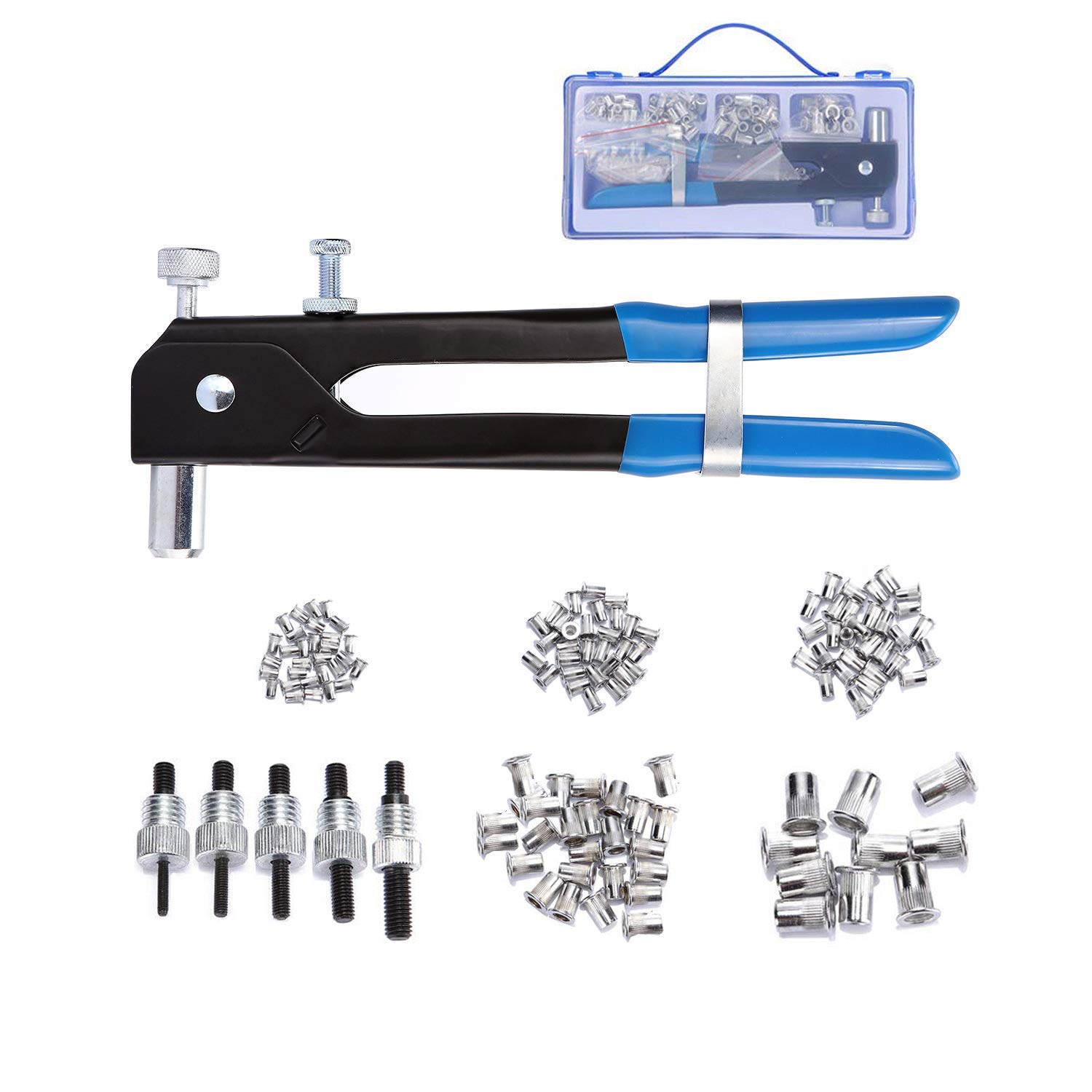 136pcs Rivet Nut Tool Kit Rivnut Tool Blind Nut Rivet Gun kit Wrench ...