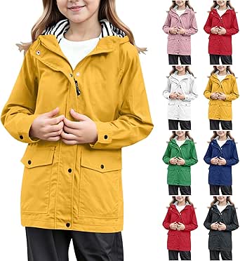 Girls' Waterproof Windproof Breathable Softshell Jacket with Hood ...
