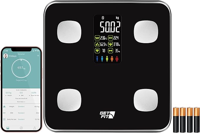 Get Fit Smart Body Fat Bathroom Scales - Monitor Weight Loss Digital ...