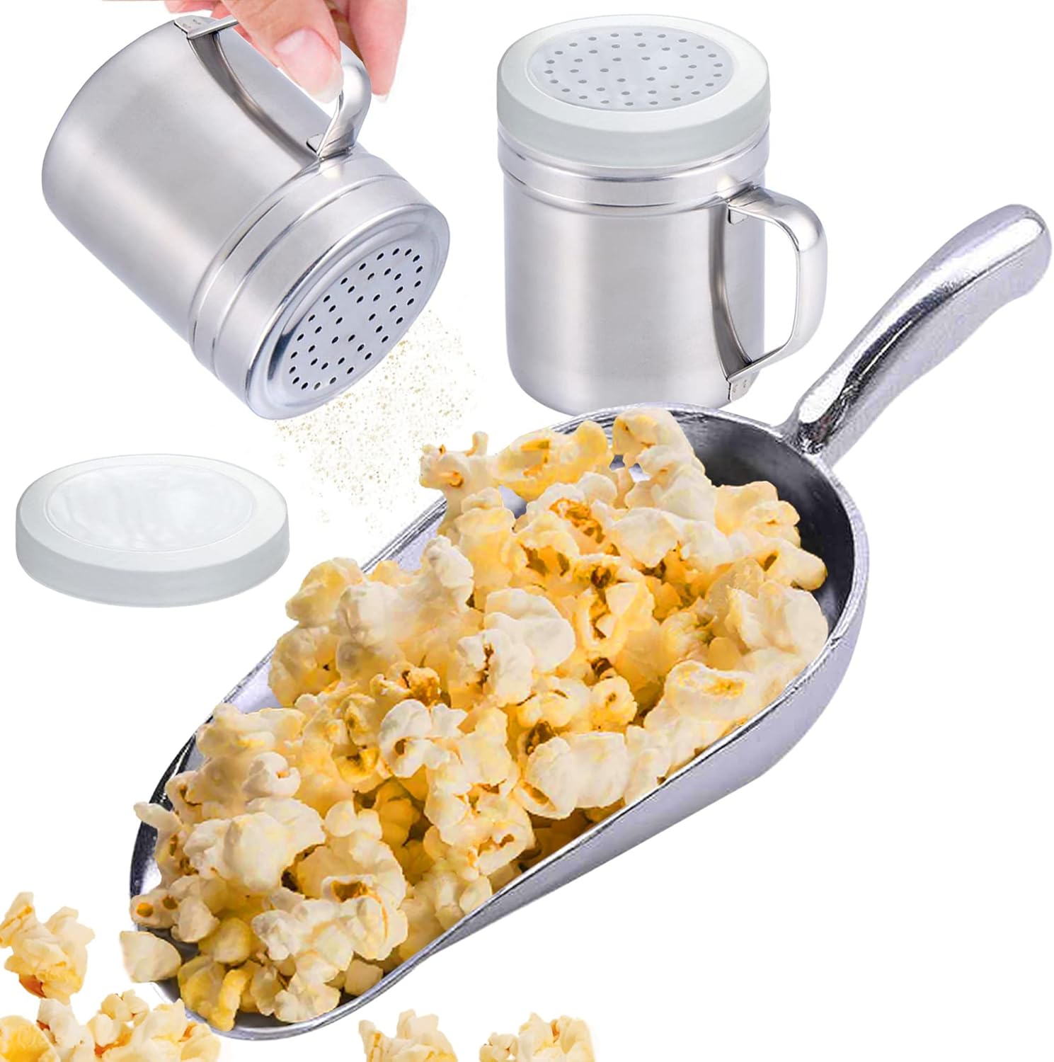 Amazon.com: CUSINIUM Aluminium Popcorn Scoop + 2pcs Popcorn Salt Shaker ...
