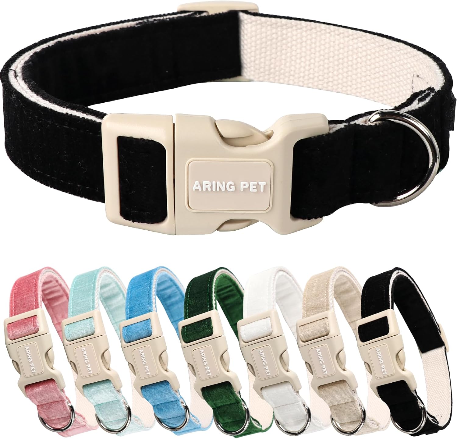Amazon.com : ARING PET Dog Collar-Cotton Black Dog Collar for Small ...