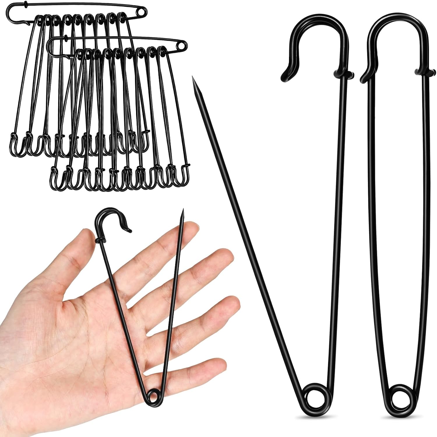 Amazon.com: Extra Large Heavy Duty Giant Safety Pins - 5 Inch Black Big ...