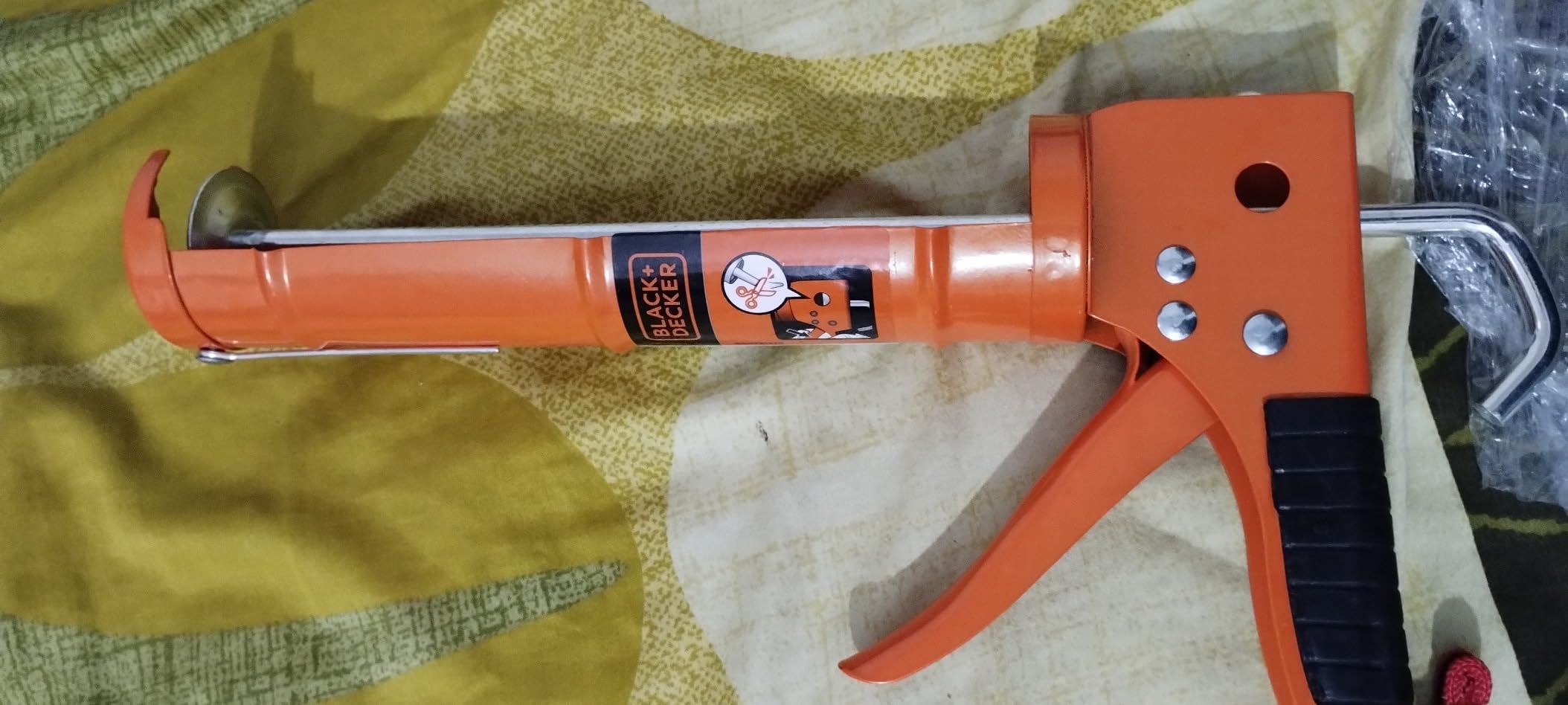 BLACK+DECKER BDHT81570 Steel Half-Open Caulking Gun-330mm (Orange ...