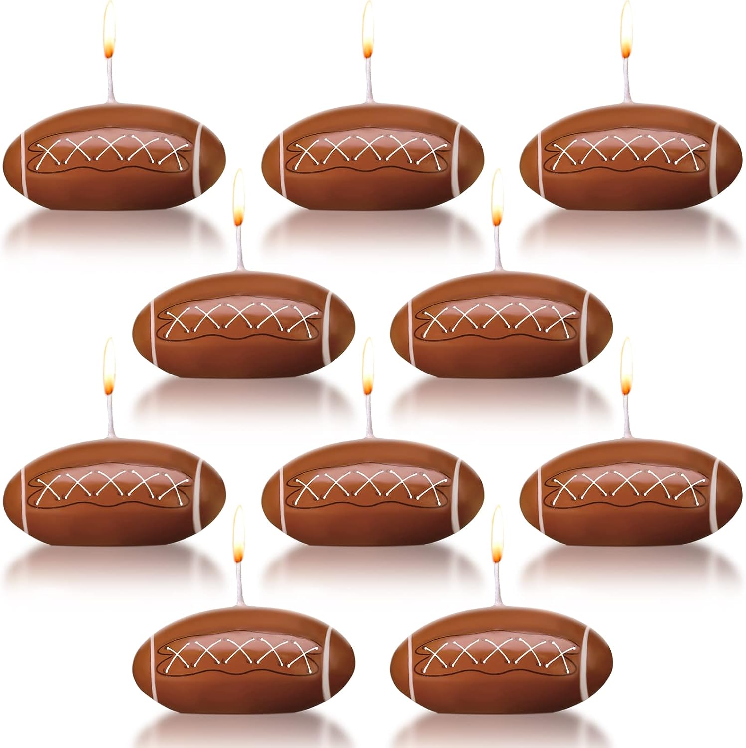 Amazon.com: 10 Count Football Shaped Candles Sports Unscented Birthday ...