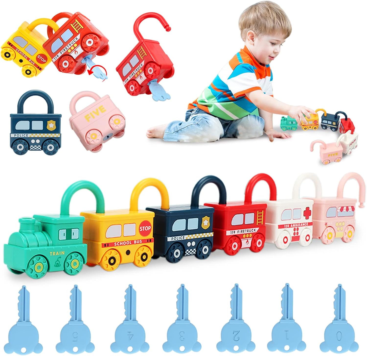 Buy Montessori Educational Kids Learning Locks with Keys Toys-Toddler ...