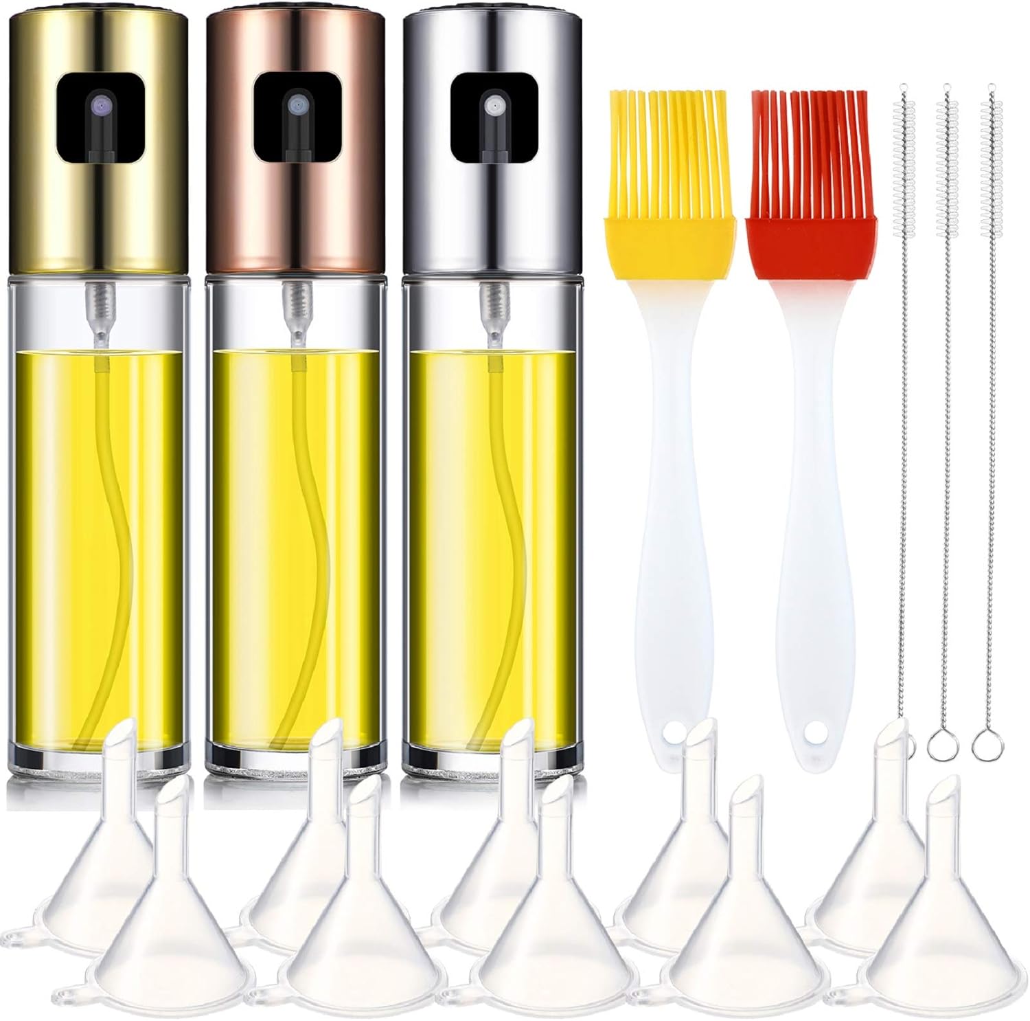 Amazon.com: 3PCS Oil Sprayer Mister Glass Olive Oil Spray Bottle ...