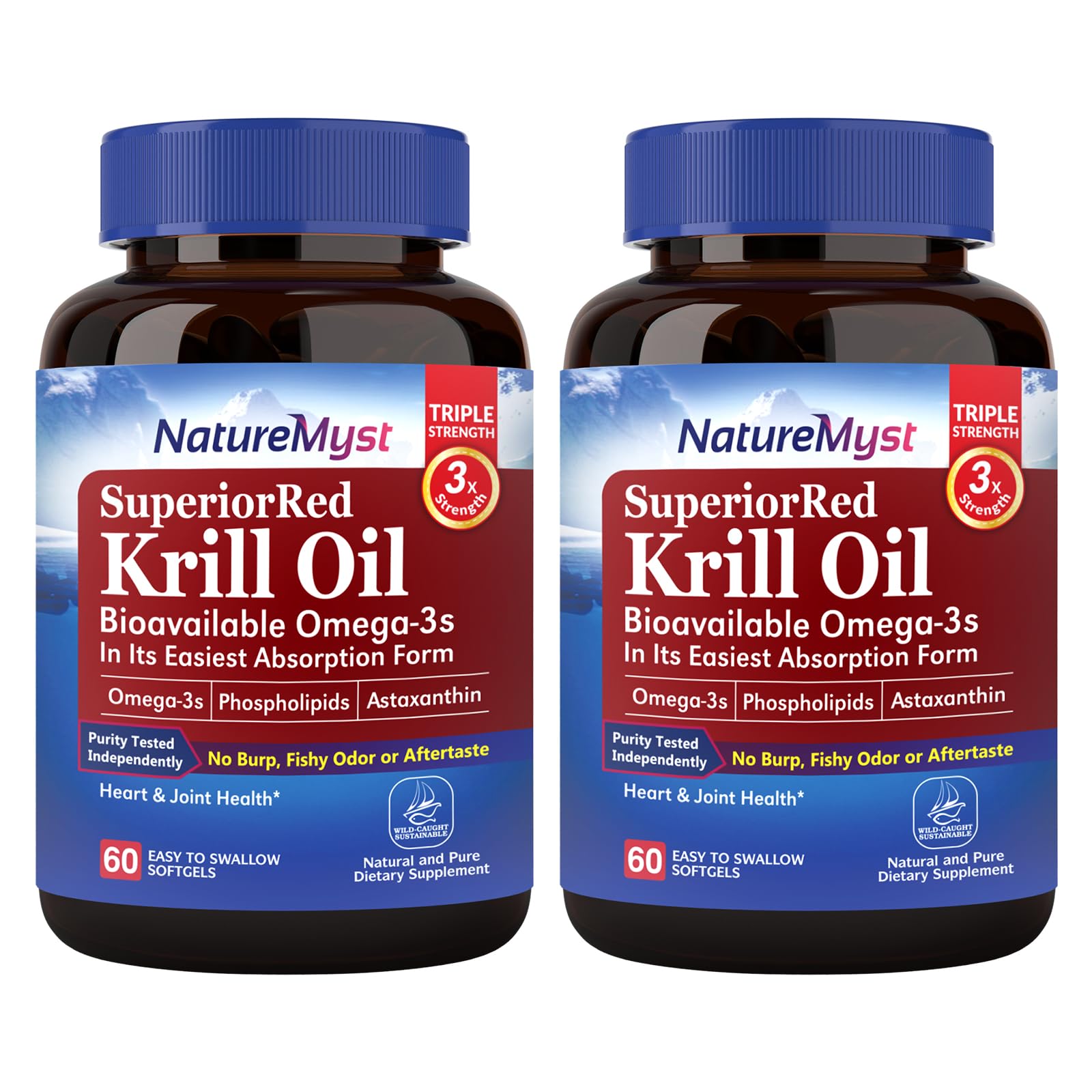 Amazon.com: NatureMyst Antarctic Krill Oil 1000 mg Softgels, Krill Oil Omega-3s, EPA, DHA ...