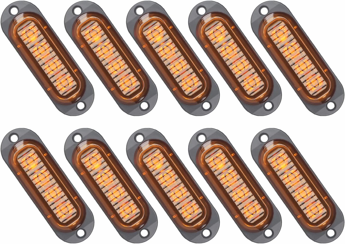 Krtopo 10X 4 LED Side Marker Lights 12/ 24V Trailer Side Lamp Warning ...