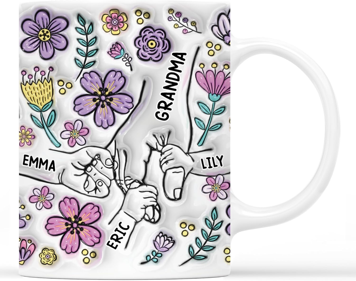 Personal Chic Custom Mug Flowers - Personalised Mothers Day Gifts ...
