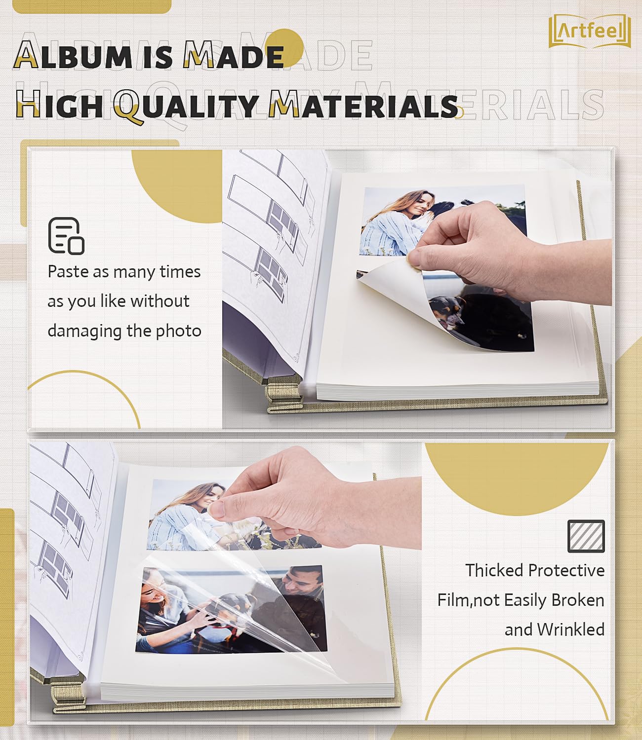 Snapklik.com : Artfeel Photo Album Self Adhesive Scrapbook Album,Photo Book For 4x6,5x7,8x10 ...