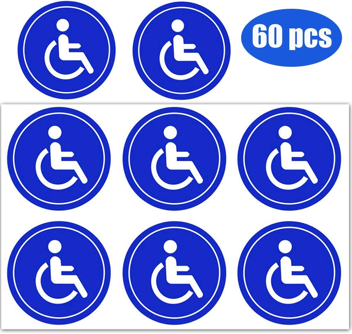 Amazon.com - Handicap Square Domed Decal car Bike Gel Stickers 1.5" 2pc