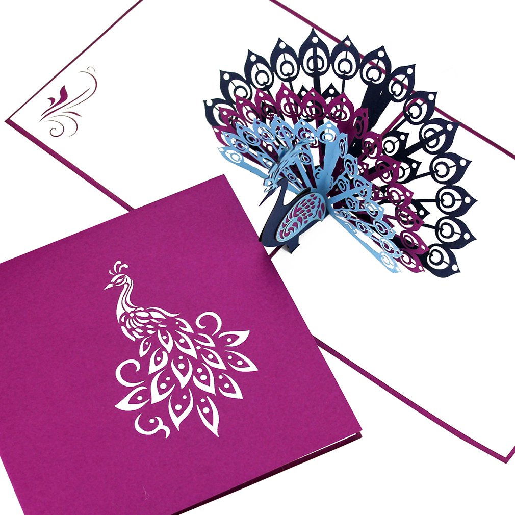 Peacock Invitation Cards 100Pcs NEW Peacock Laser Cut Pearlescent