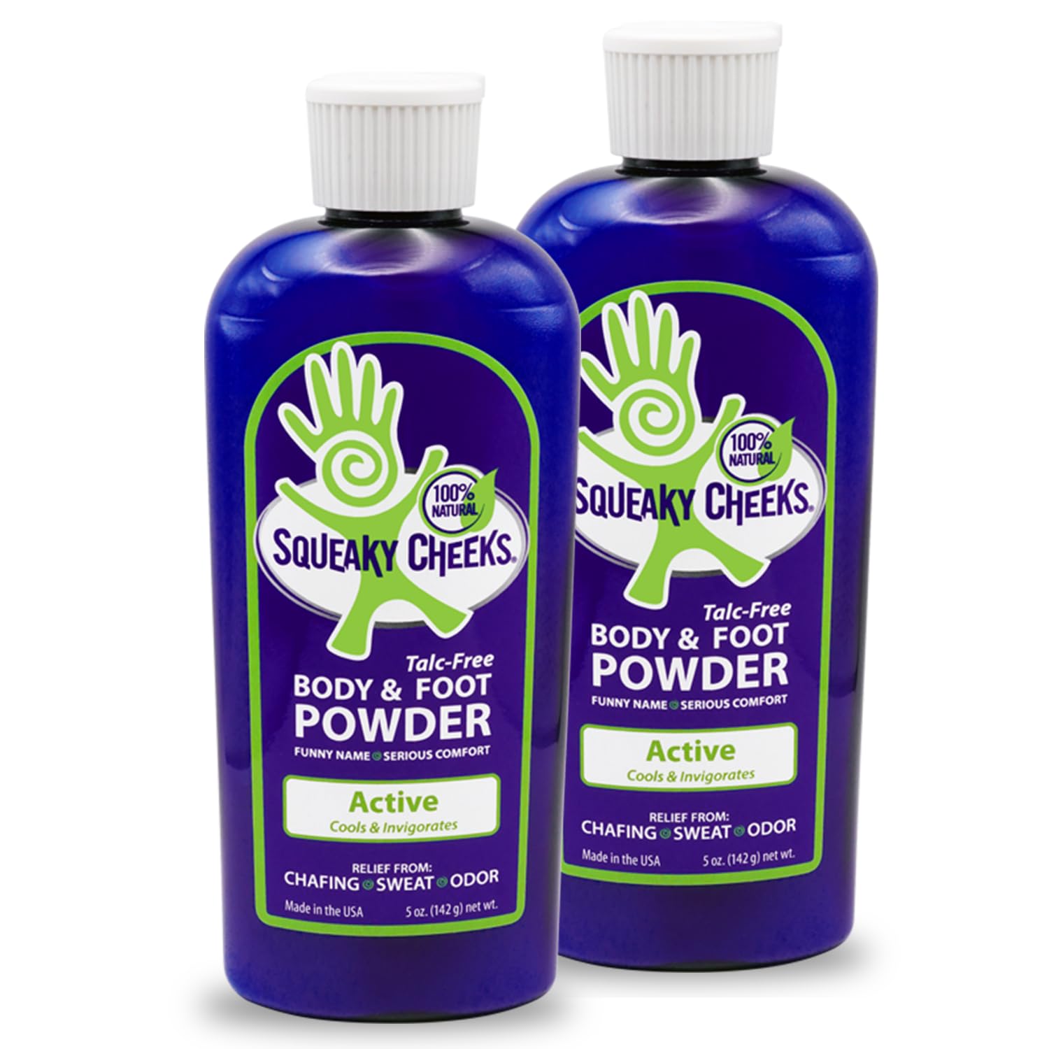 Amazon.com : Squeaky Cheeks Cooling Body and Foot Powder (5oz) 2 Pack ...