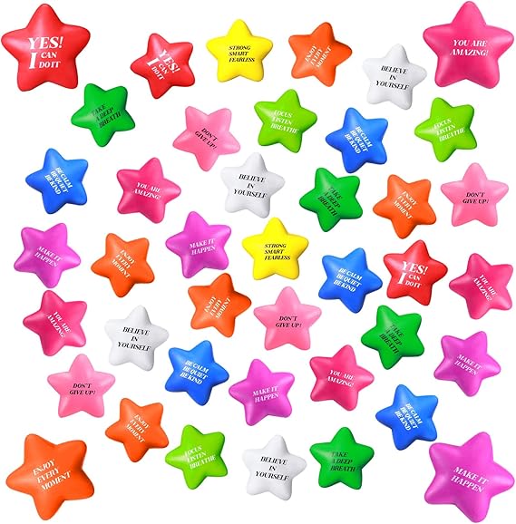 Amazon.com: Sotiff 100 Pack Star Stress Balls Bulk Stress Relief Balls ...