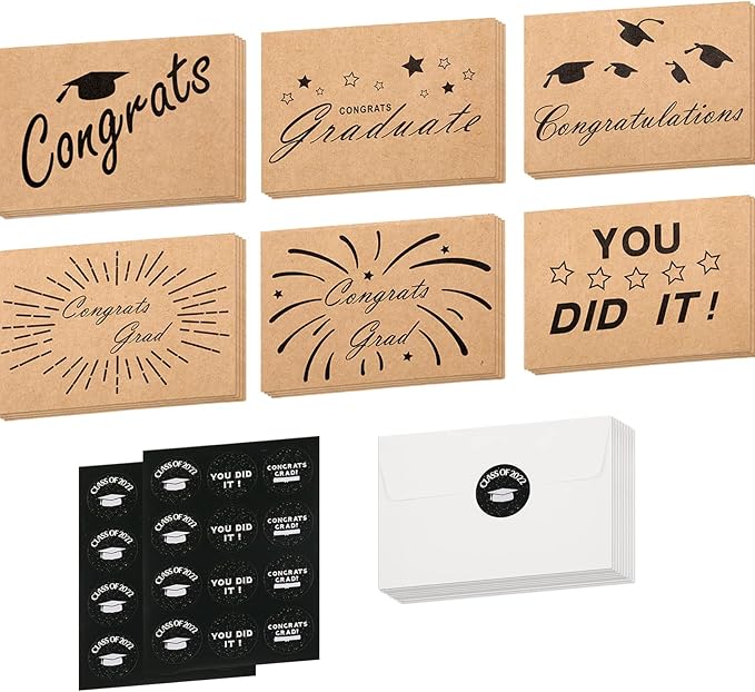 Amazon.com : Zhanmai 24 Pack Cards 4 x 5 Inch Foldable Graduation ...
