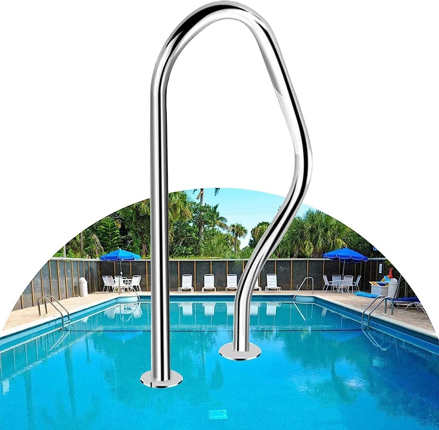 Amazon.com: GOODBZ Swimming Pool Handrail Flange Quick Mount｜304 ...
