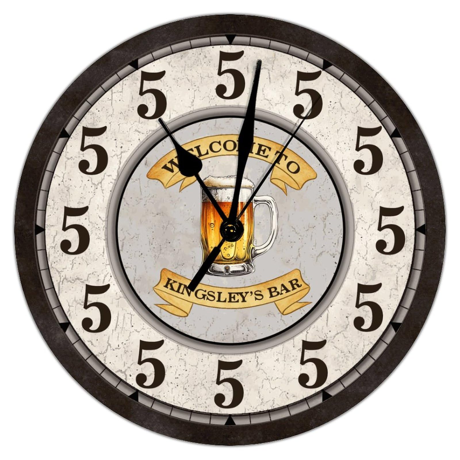 Amazon.com: Beer Bar Wall Clocks Five O'Clock Somewhere Wood Clock for ...
