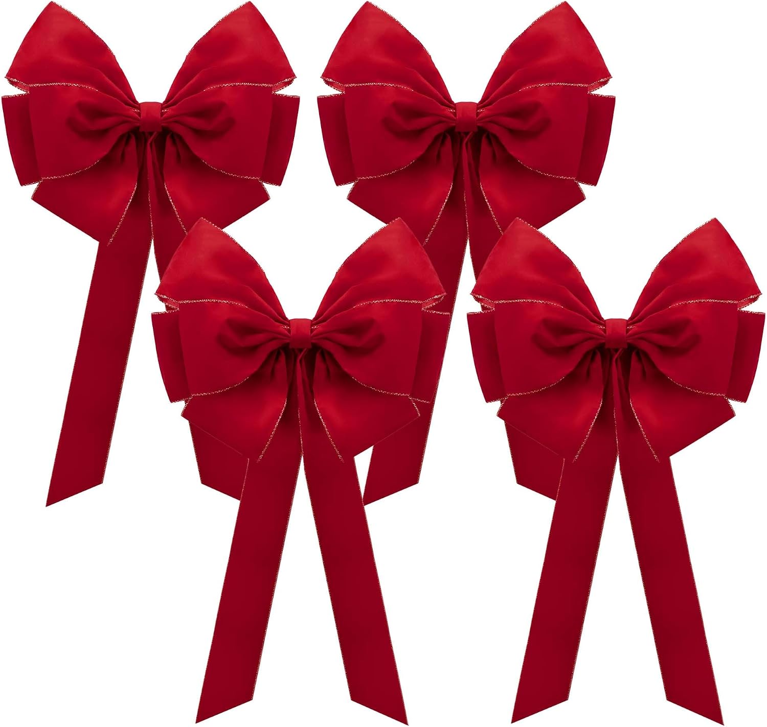 Amazon.com: Iceyyyy 4 Pcs Large Christmas Bow,35.4" x 17.1" Red Velvet ...