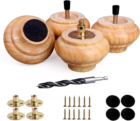 Amazon.com: Xlroaafs Wood Couch Legs 2 inches Wood Furniture Legs Set ...