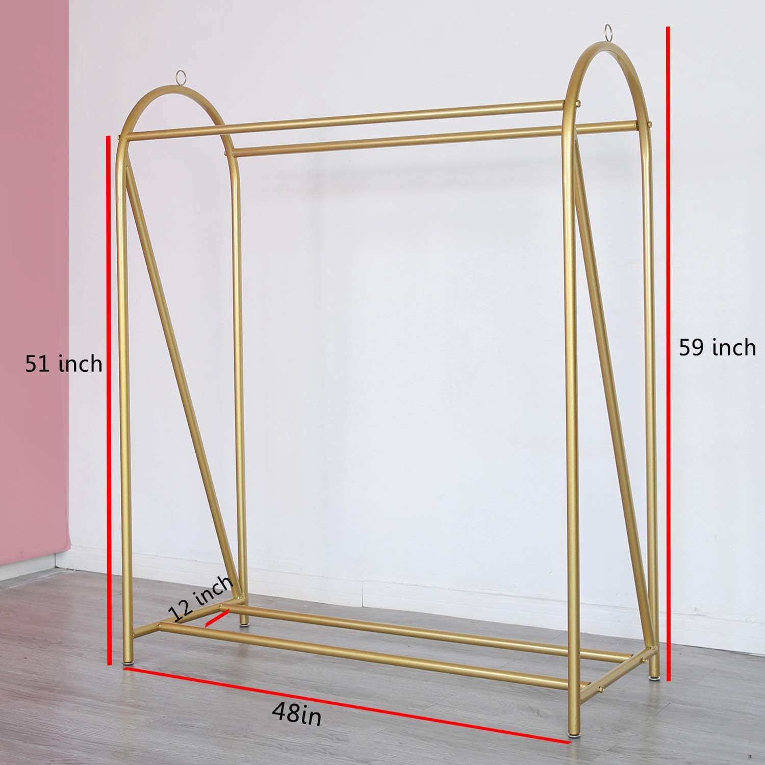 Buy HOMEKAYT Gold Clothing Rack Retail Display Heavy Duty Clothes ...
