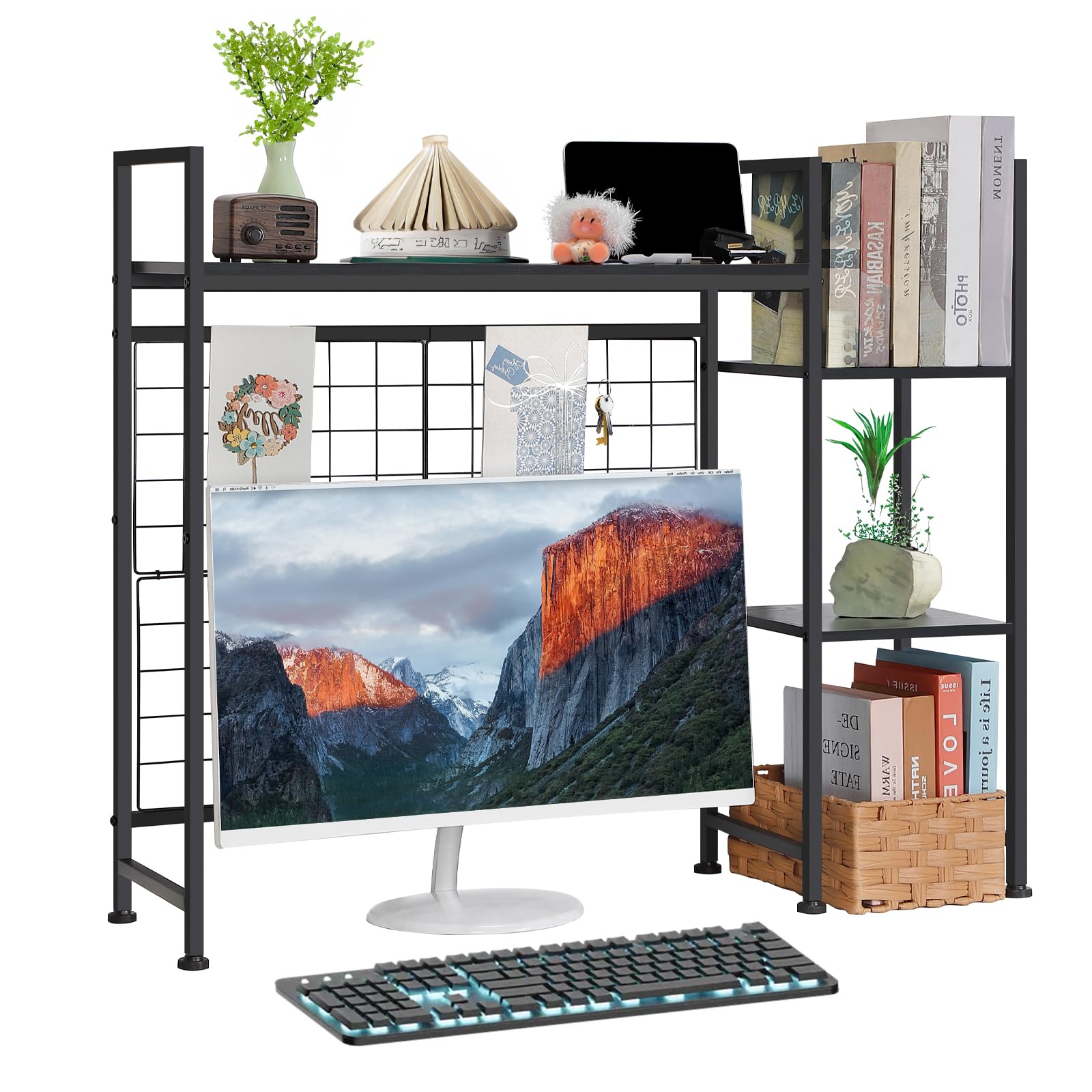 Amazon.com: NOVIMANGO Computer Desktop Bookcase Desktop Organizer Shelf ...