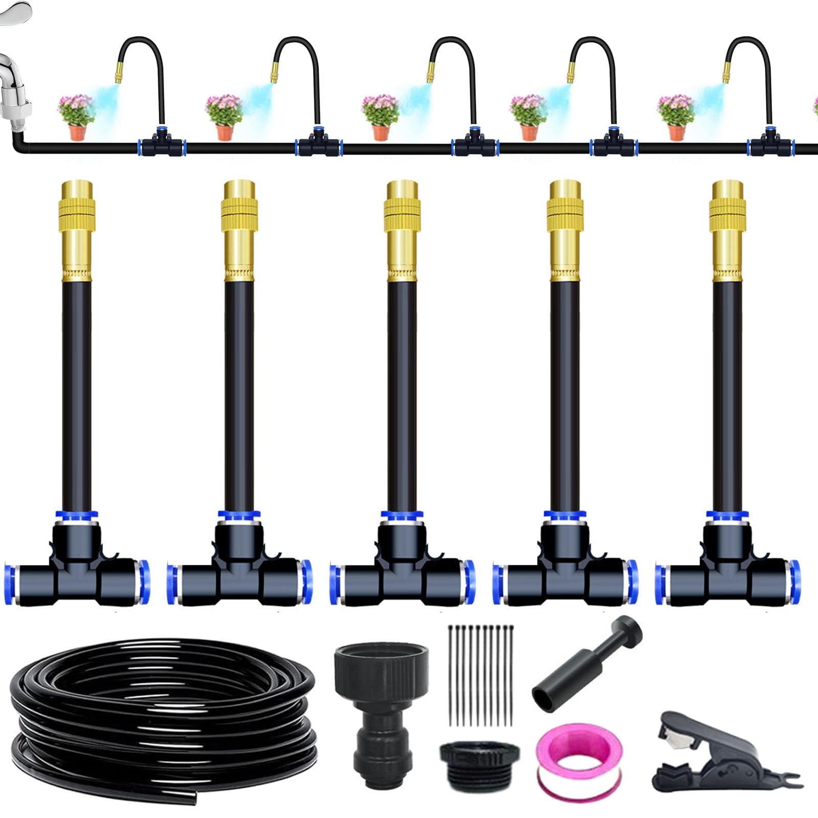 Water-saving Irrigation Kit 360° Curved Garden Irrigation System - 16 ...