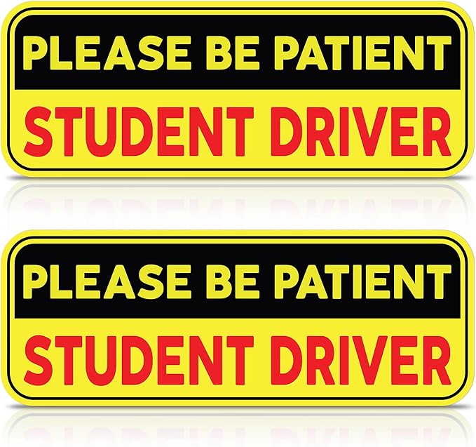 Amazon.com - Sticky Expressions | Student Driver Stickers for Car (2 Pc ...