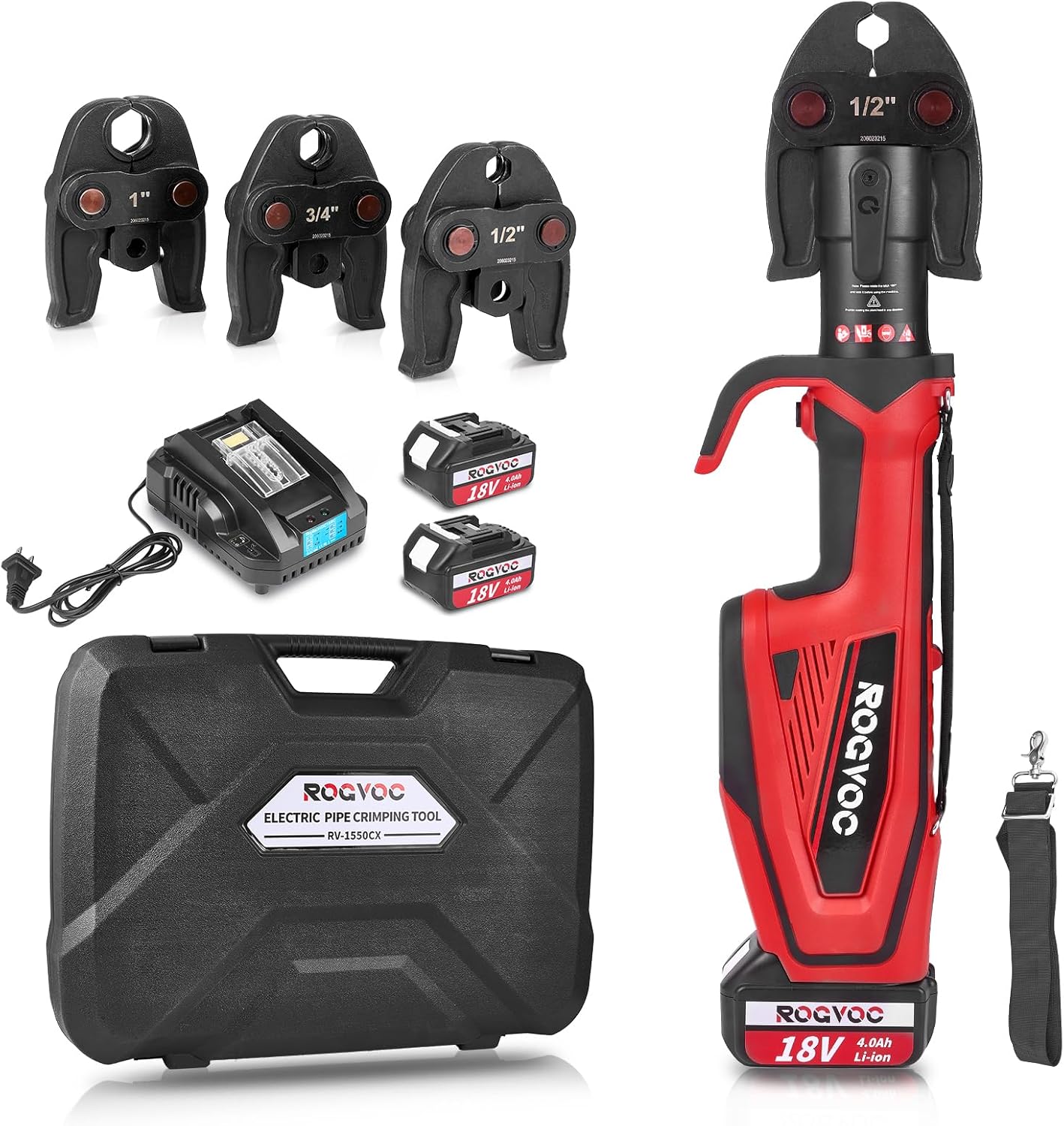 Propress Copper Crimping Tool Kit with 3 Pro Press Jaws for 1/2, 3/4, 1 ...