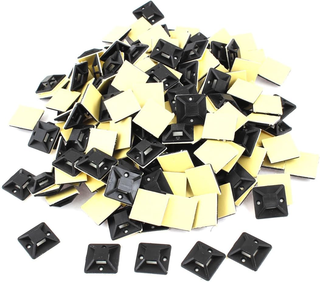 Amazon.com: uxcell 1000 Pcs Black Self Adhesive Cable Tie Mount Base ...