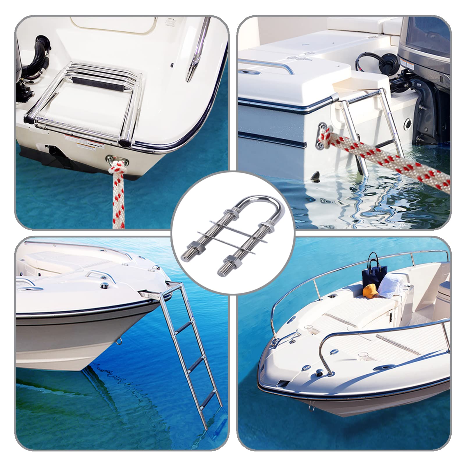 Snapklik.com : 3/8" Boat Stern/Bow Eye Bolt Marine Stainless Steel 4-1/ ...