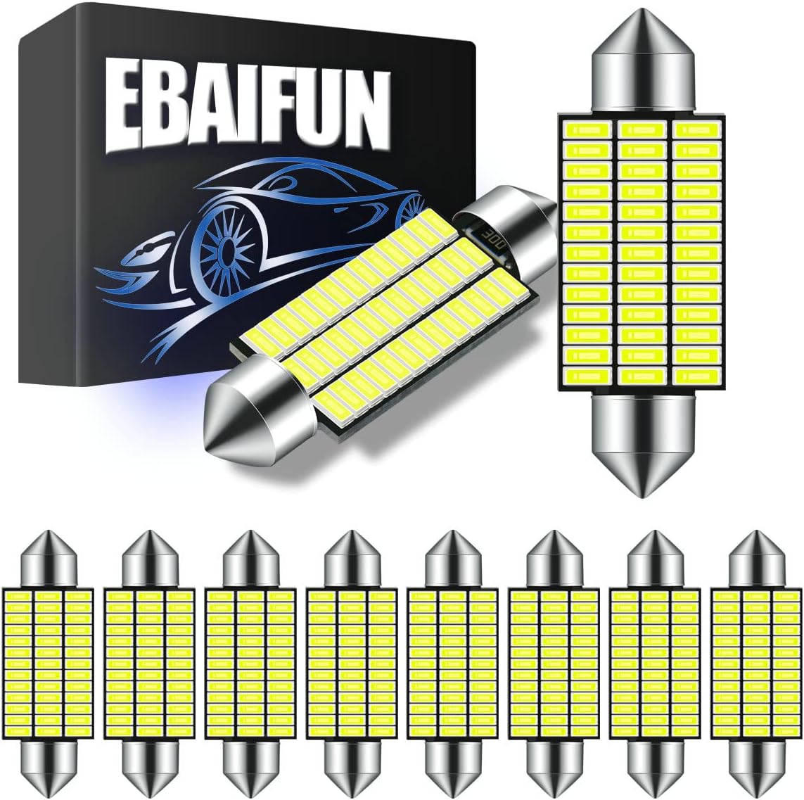 Amazon.com: EBAIFUN 41mm 6411 578 Led Bulb White 6000k 39-SMD chipset ...