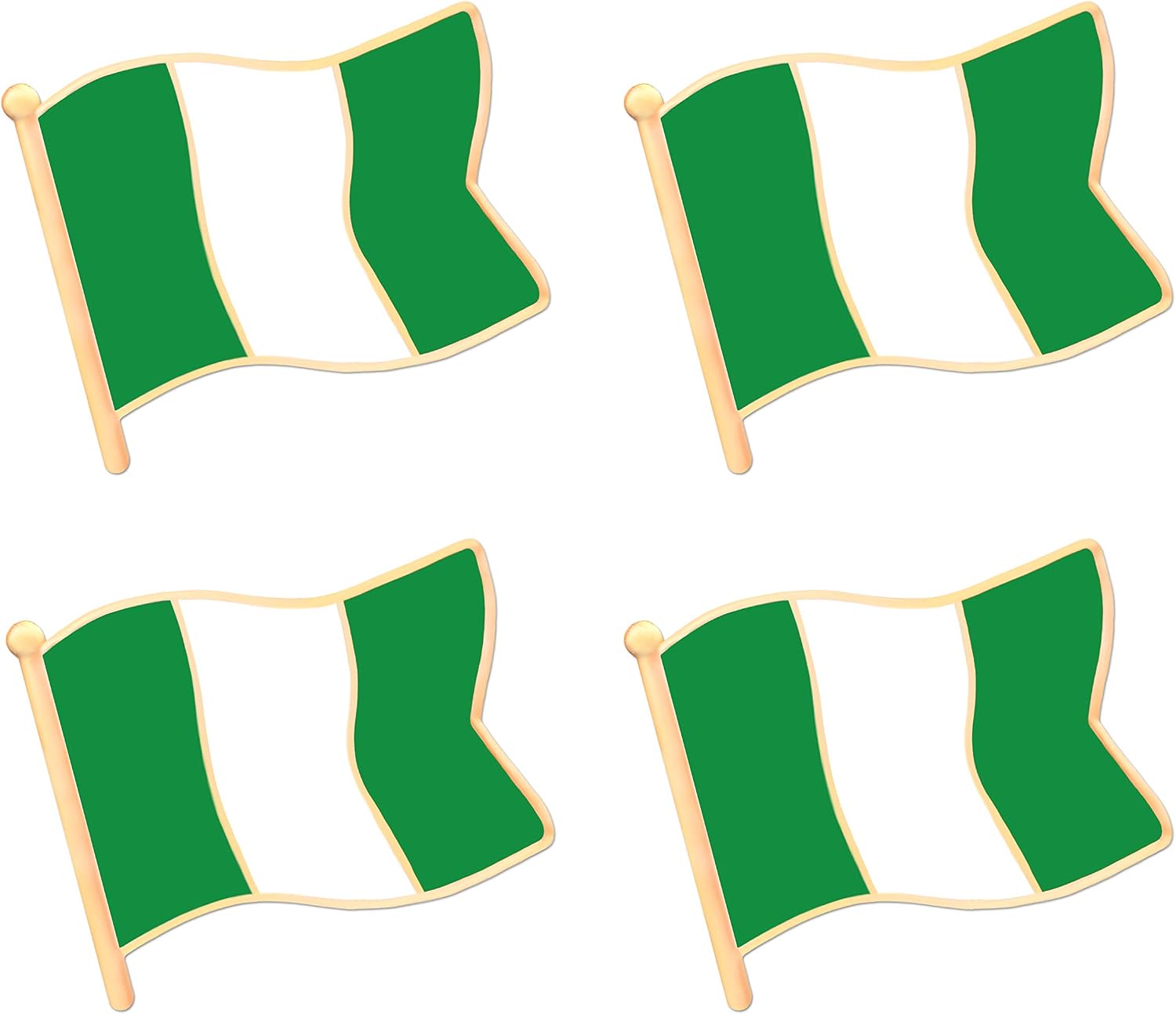 ALEY Nigeria Nigerian Flag Lapel Pin Decorations (4 Pack) : Amazon.com ...