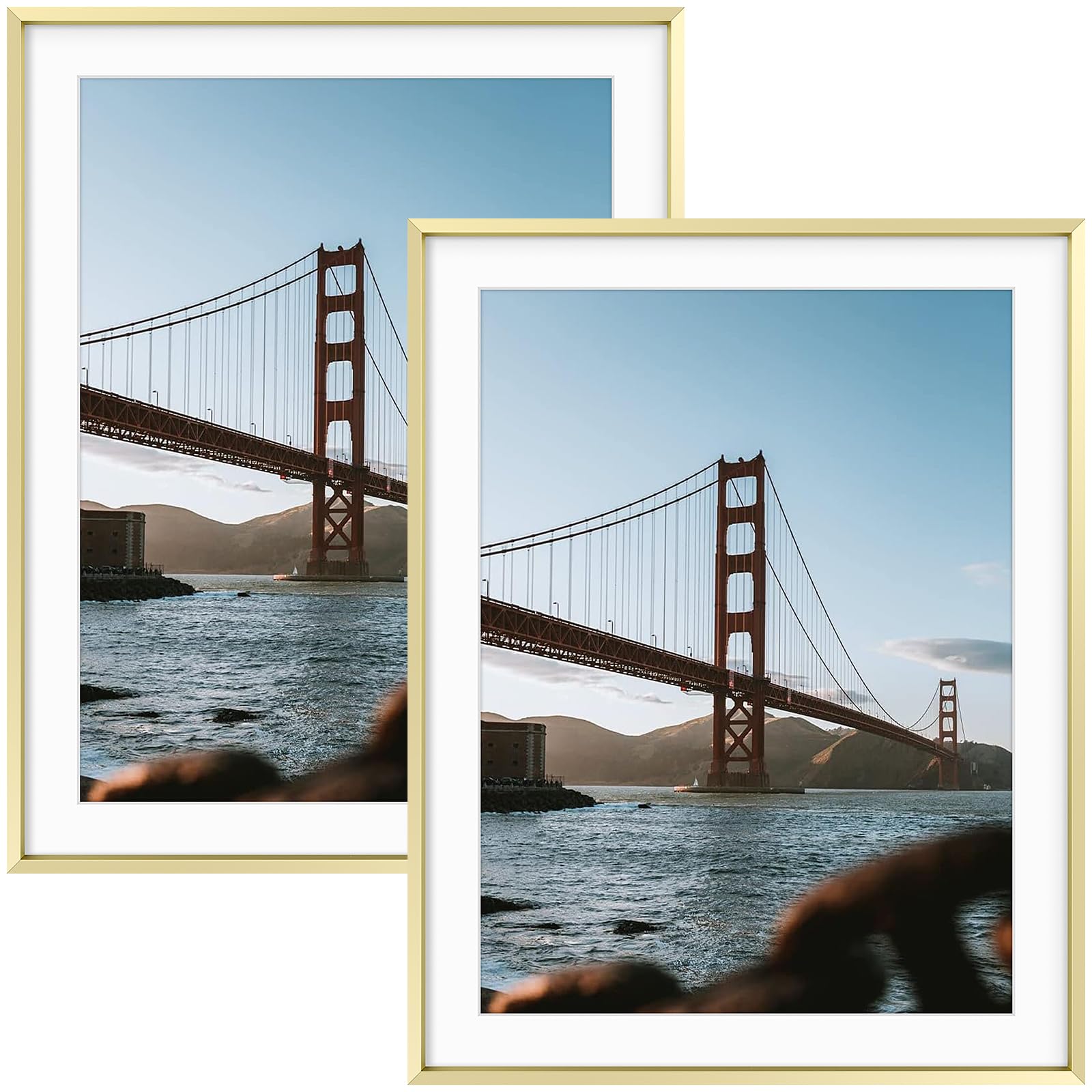 Amazon.com - Frametory, 14x18 Aluminum Photo Frame with Mat for 12x16 ...